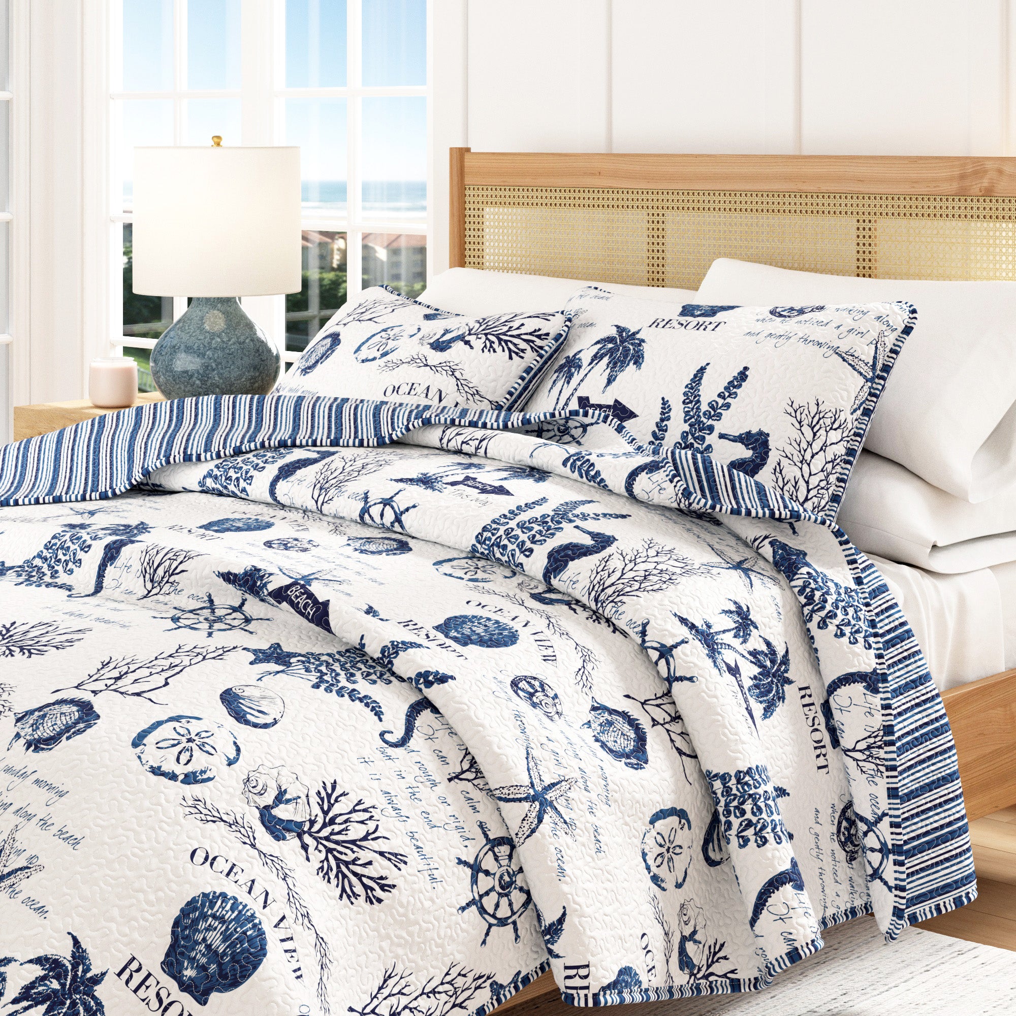 3-Piece Coastal Quilt Set | Catalina Collection by Burano Home – BH ...